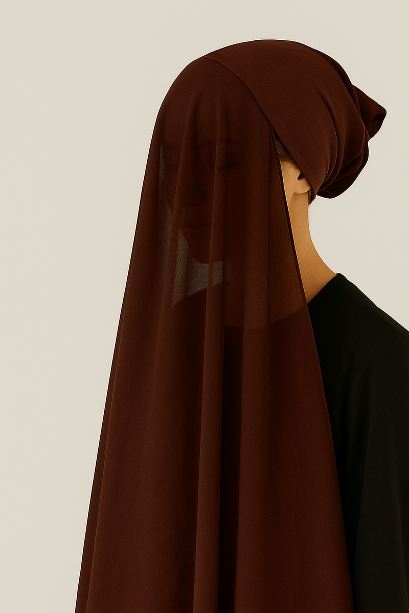 Instant Hijab with Stitched Cap - BROWN – HIJJABEEZ