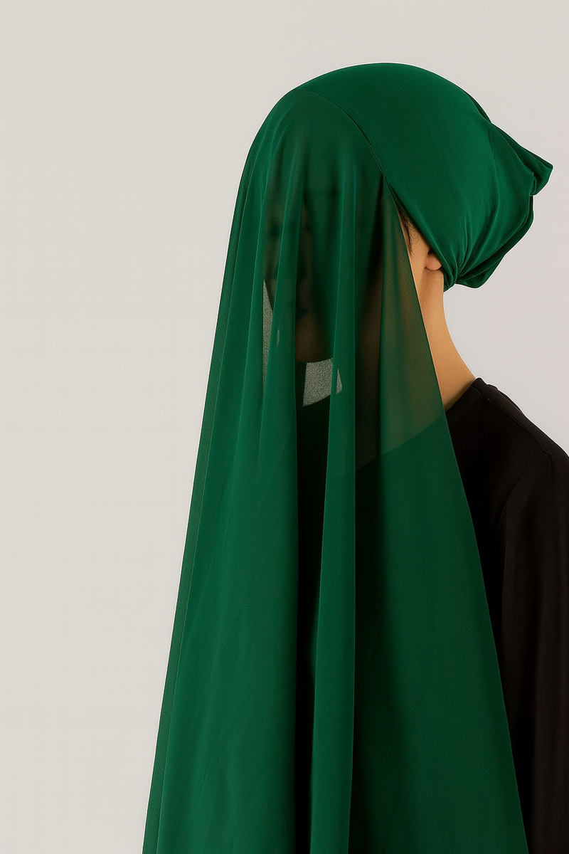 Instant Hijab with Stitched Cap - DARK GREEN – HIJJABEEZ