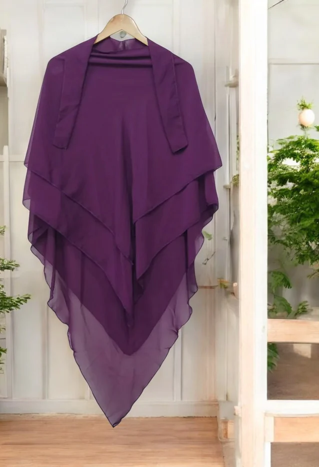 3 Layer Khimmar PURPLE – HIJJABEEZ